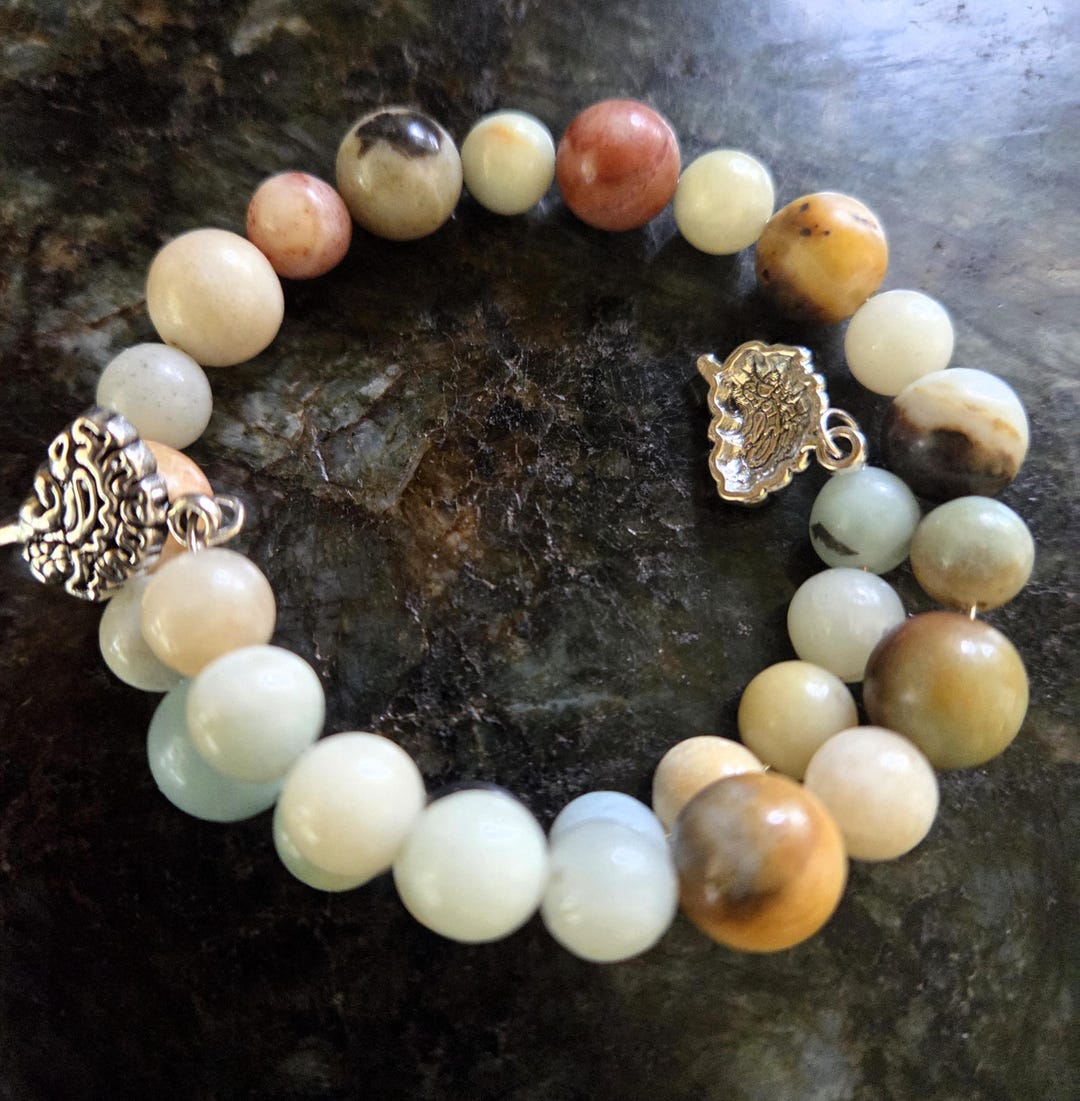 Amazonite Gender Neutral Affirmation Cuff Bracelet - Etsy