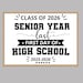 Senior Year First Day Sign: Class of 2025 Printable (digital Download ...