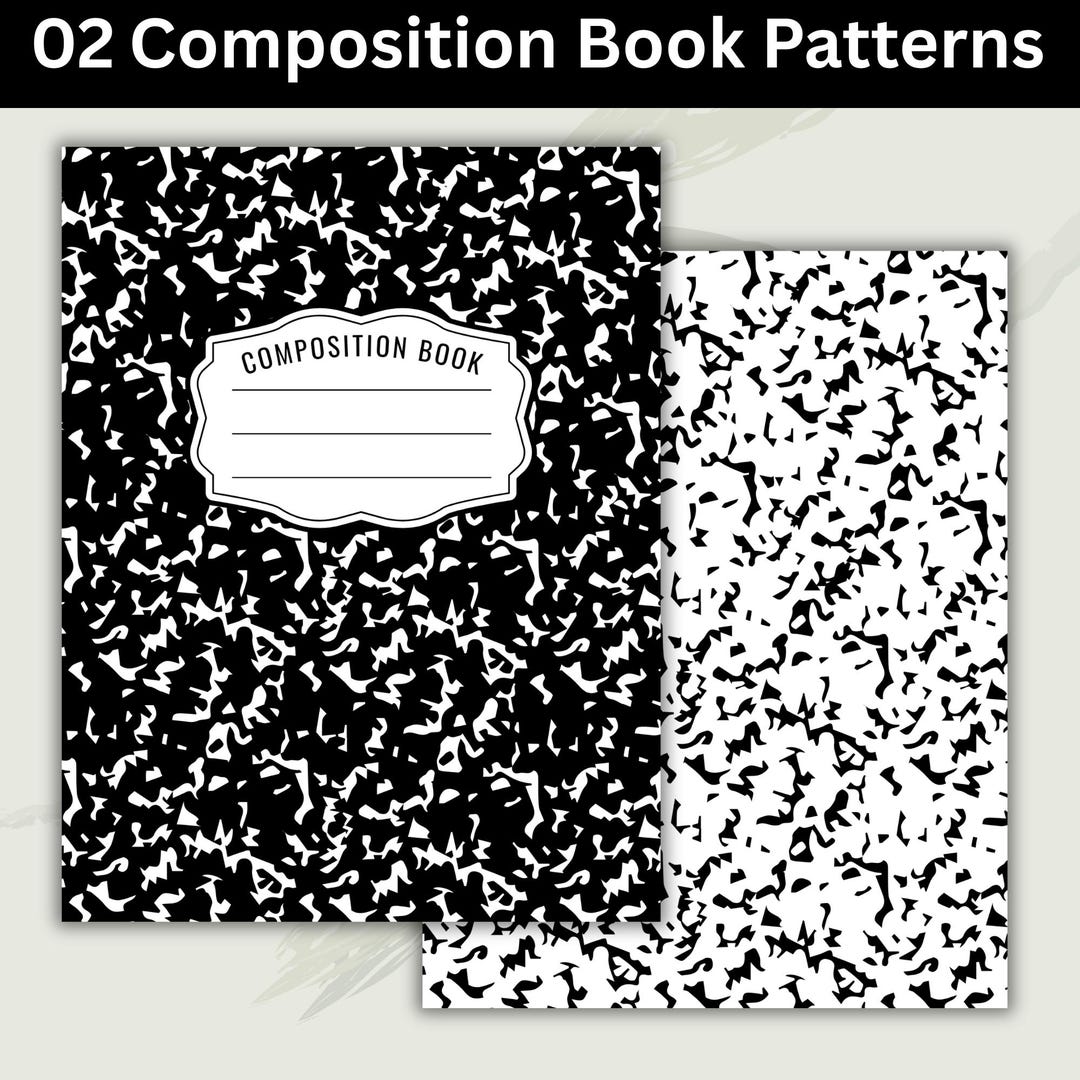 Printable Composition Book Cover Patterns: Back to School (digital ...