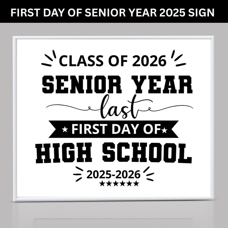 First Day Senior Year Sign - Etsy