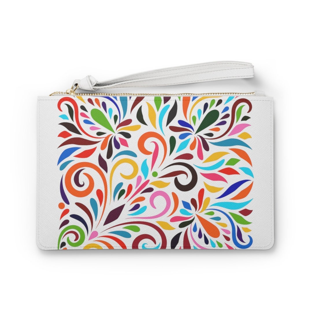 Colorful Mexican Clutch Bag, Otomi Bag, Mexican Purse, Latina Clutch ...