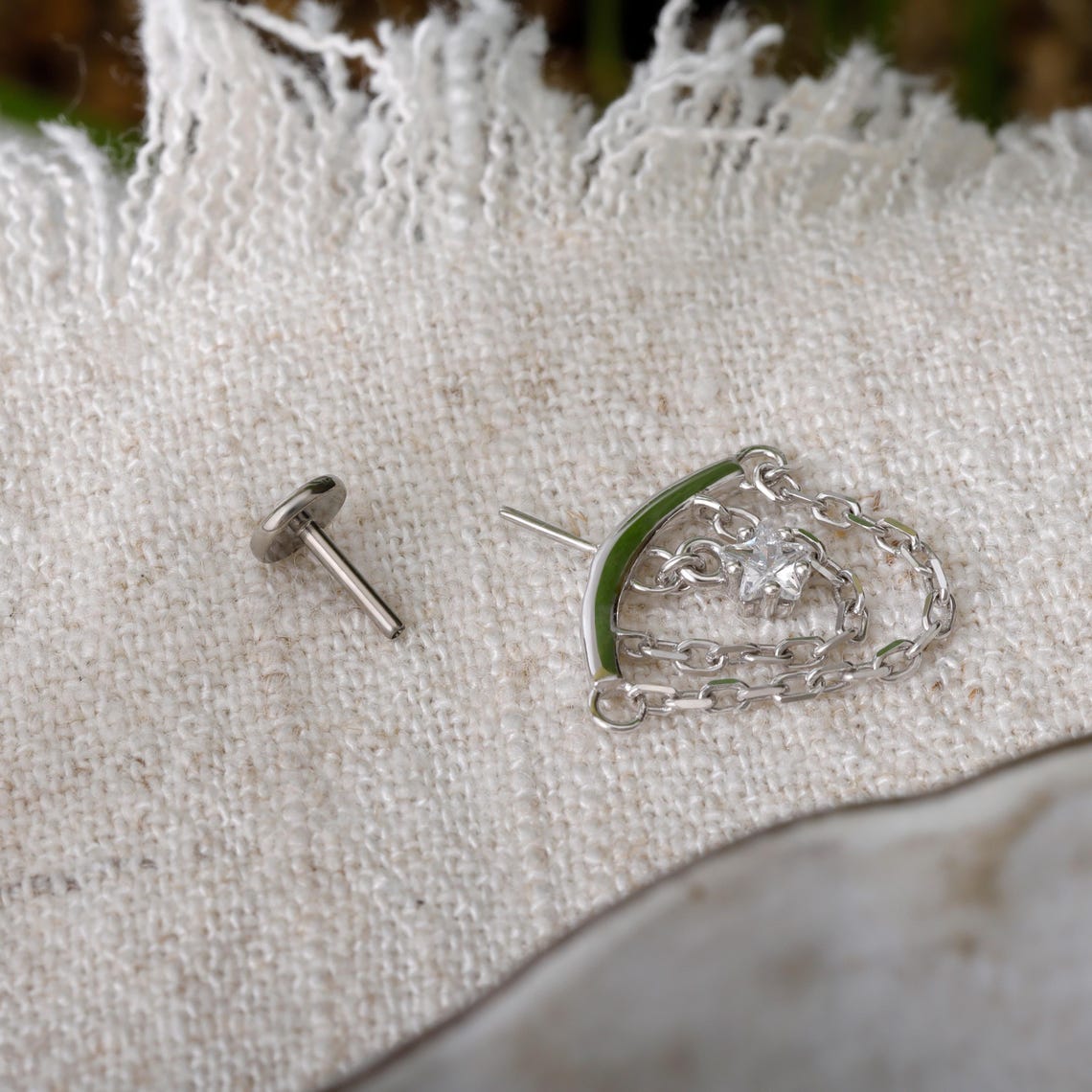 Star Vertical Helix Piercing Threadless Push in Stud • Sterling Silver ...