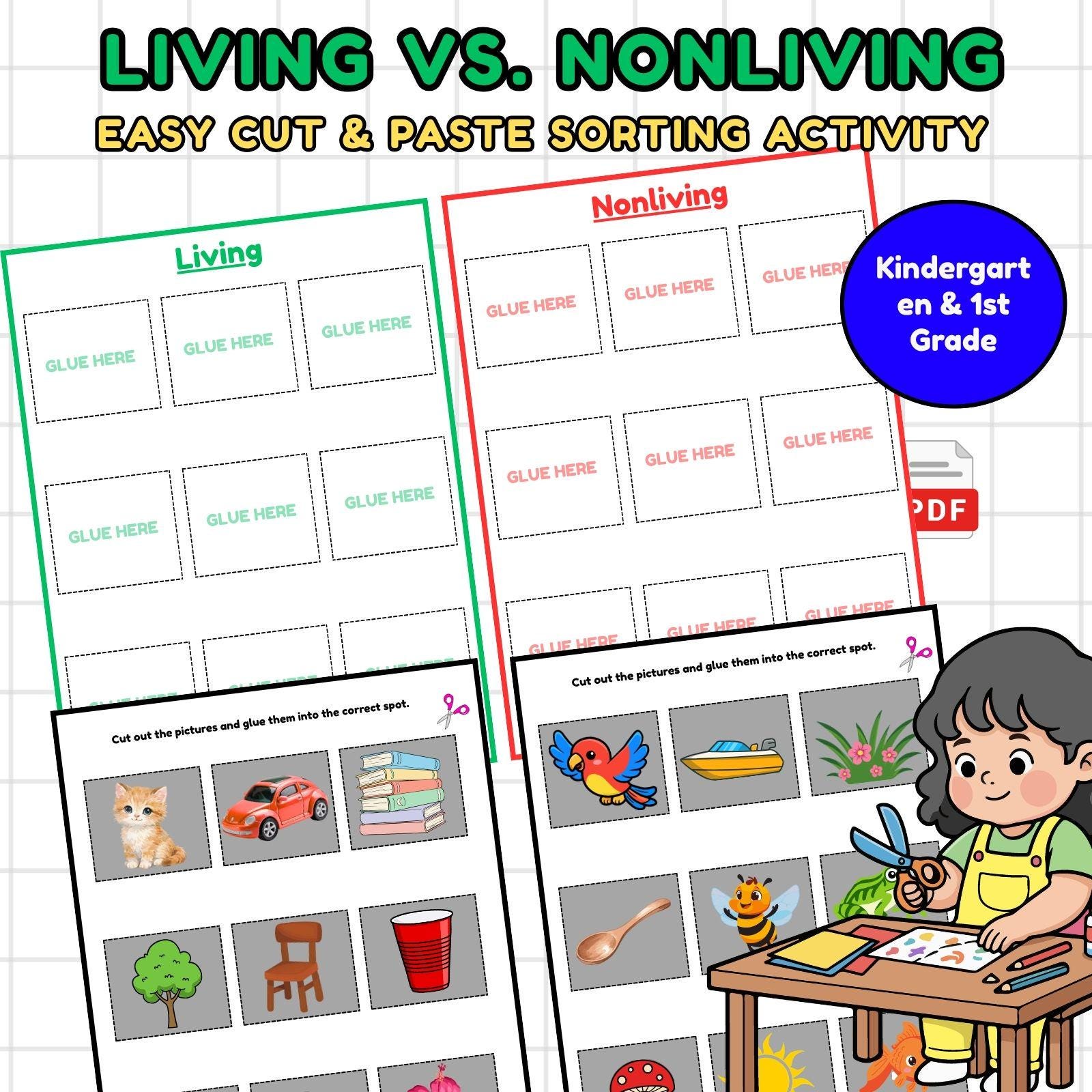 Living and Nonliving Things Sorting Activity | Science Center No Prep ...
