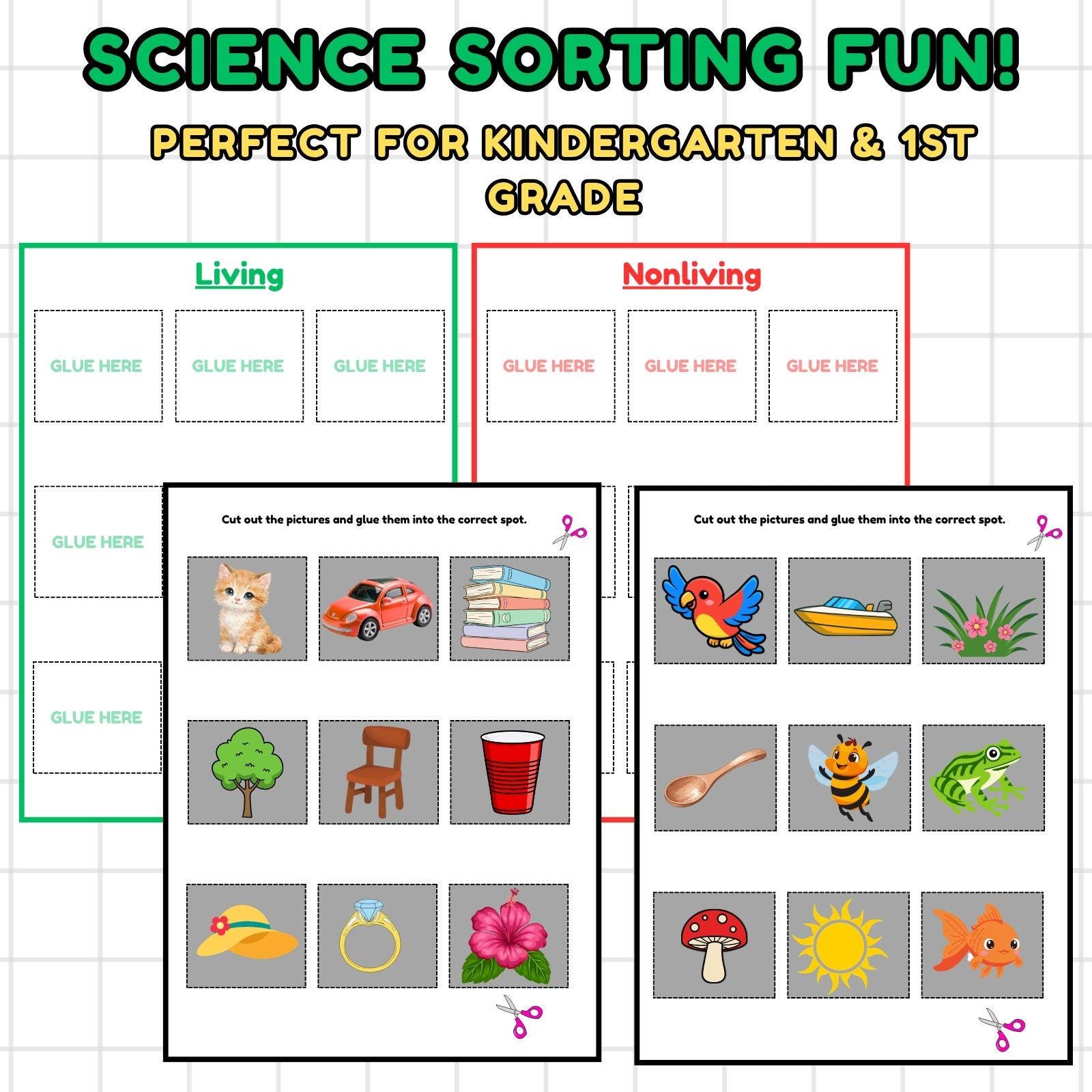 Living and Nonliving Things Sorting Activity | Science Center No Prep ...