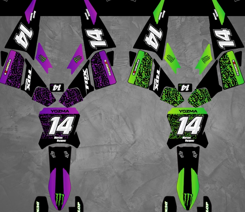 YOZMA IN10 Dirt Bike Graphics Kit | Custom Name & Number Decals (20 ...