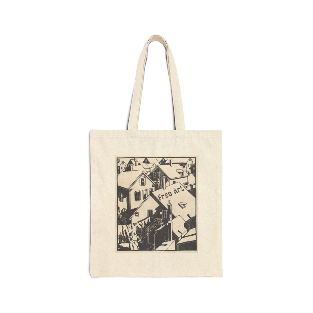 Housetops Art Cotton Canvas Tote Bag - Etsy