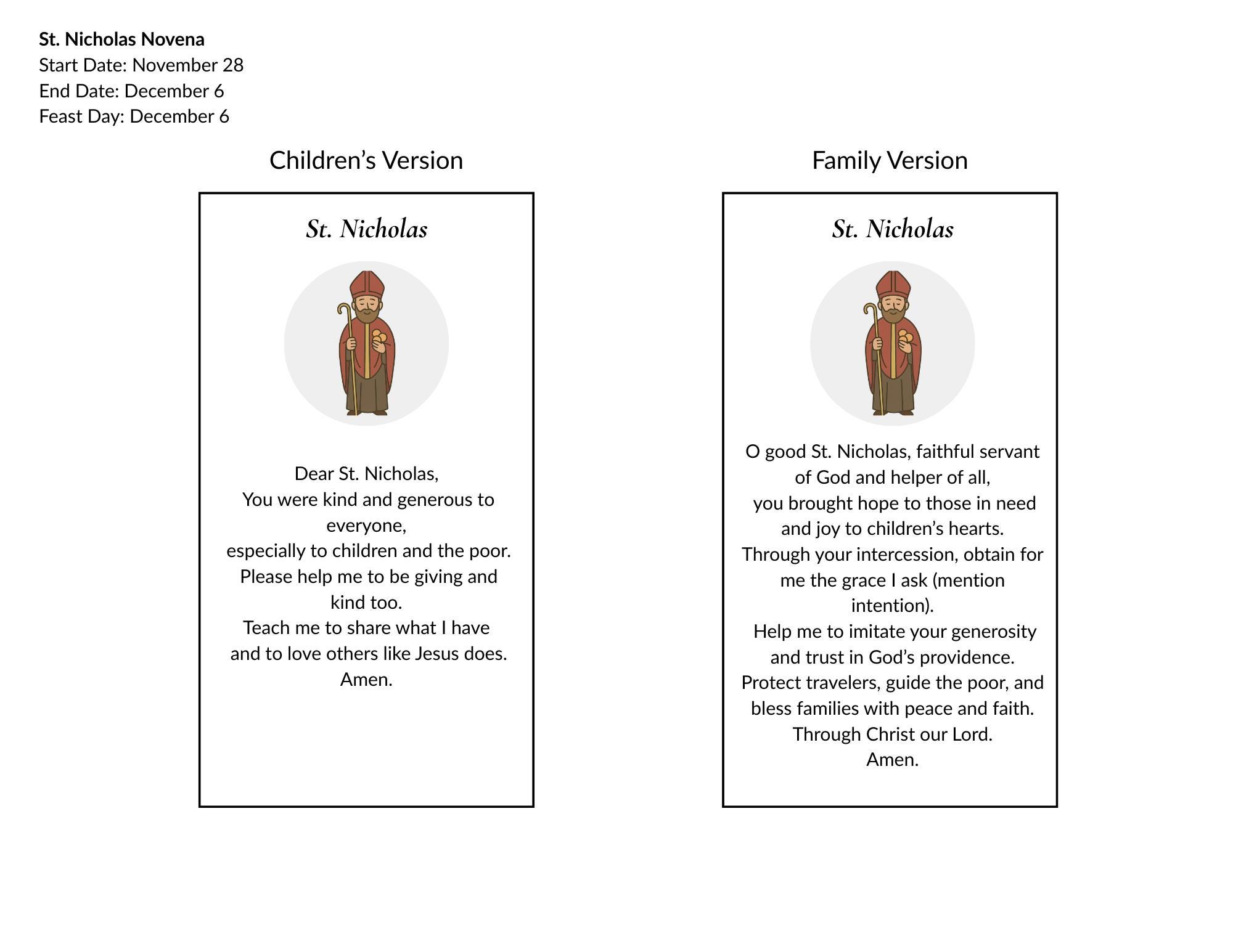 December Liturgical Calendar for Kids + Novena Prayers | Catholic ...