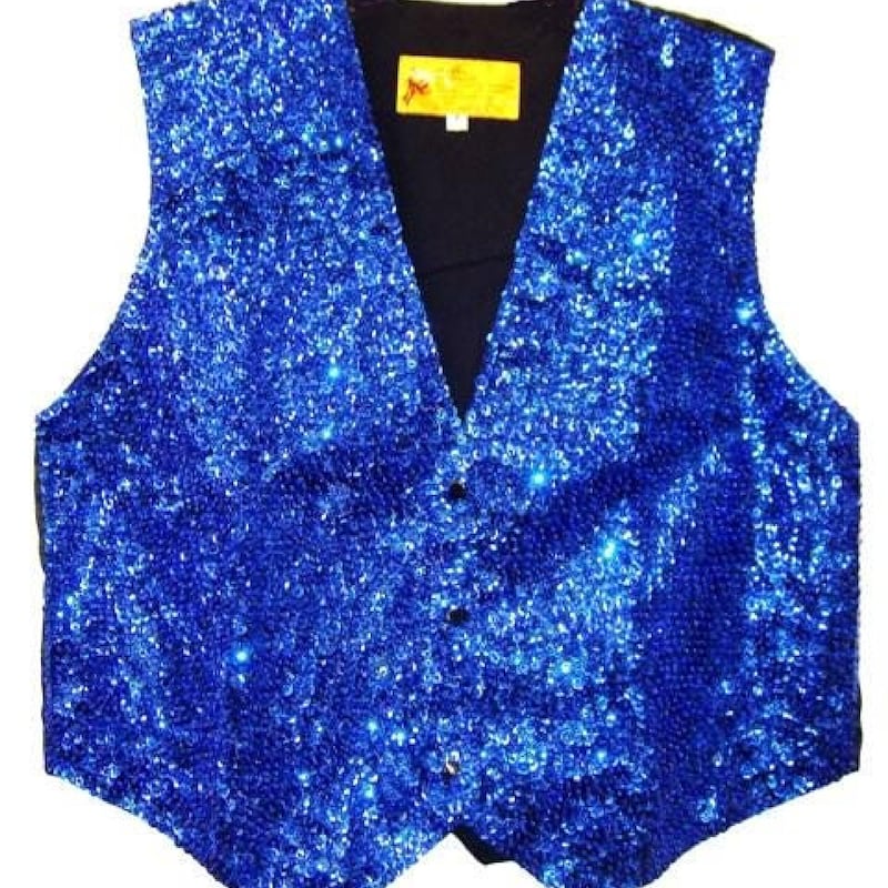 Blue Sequin Vest Top Women - Etsy