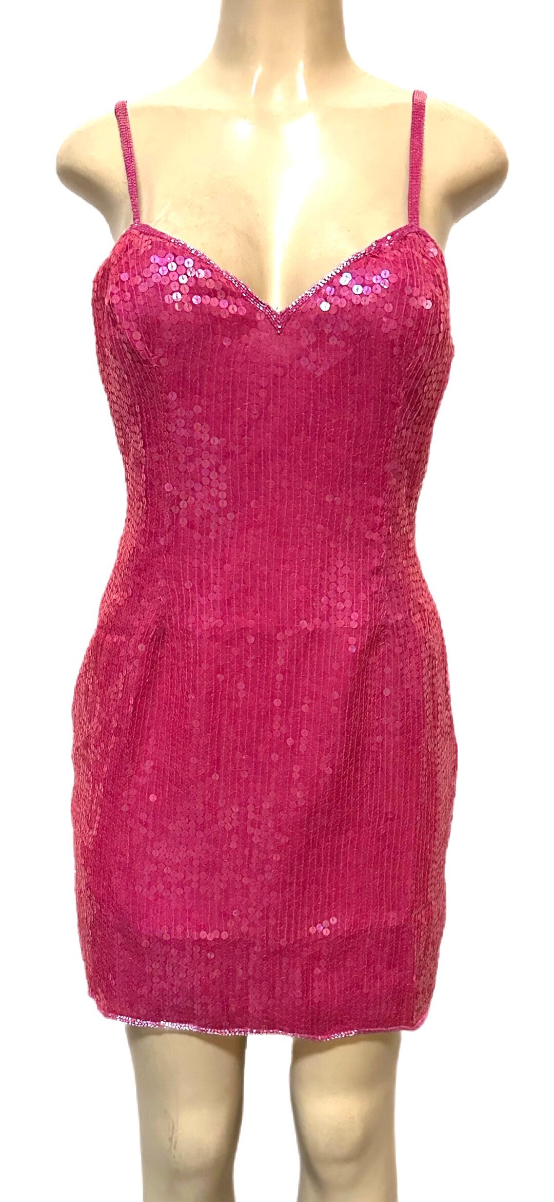 Sequin Pink Cocktail Dress - Etsy