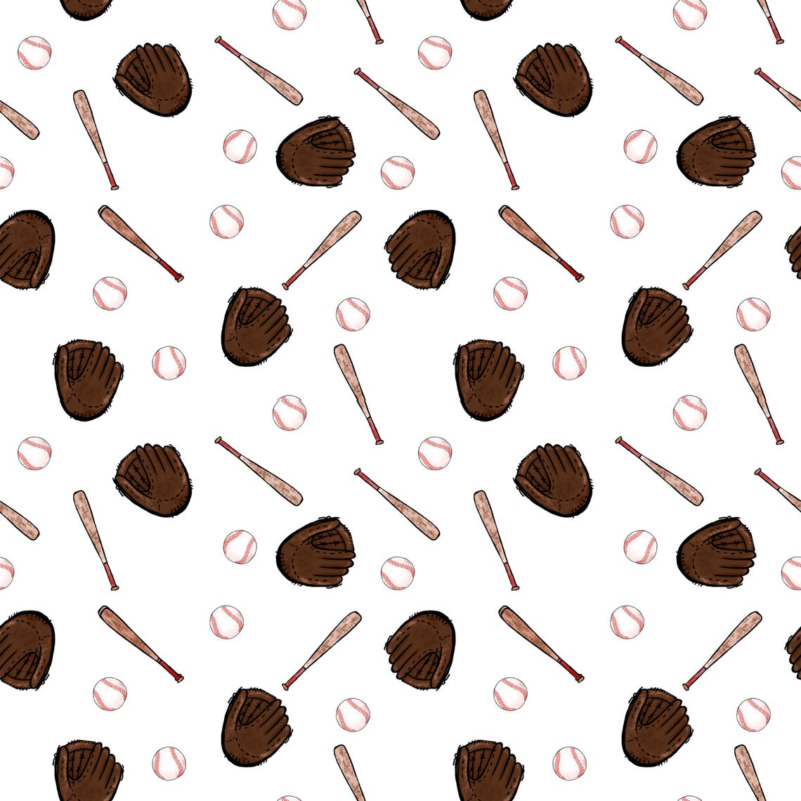 Seamless Baseball Pattern - Etsy