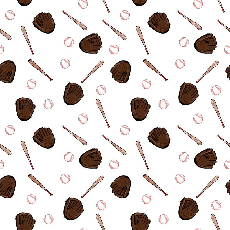 Seamless Baseball Pattern - Etsy