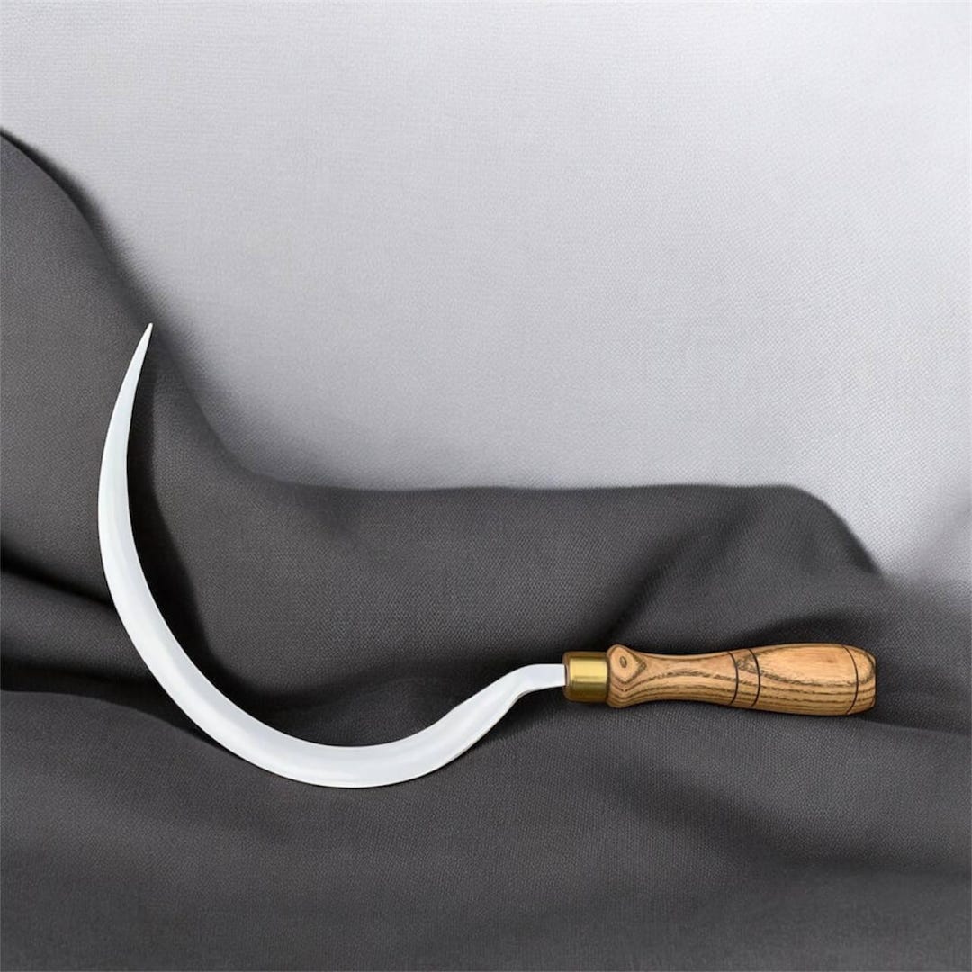 Hand-forged Sickle With Curved Steel Blade Reaping Knife for Garden or ...