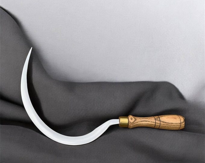 Hand-forged Sickle With Curved Steel Blade Reaping Knife for Garden or ...