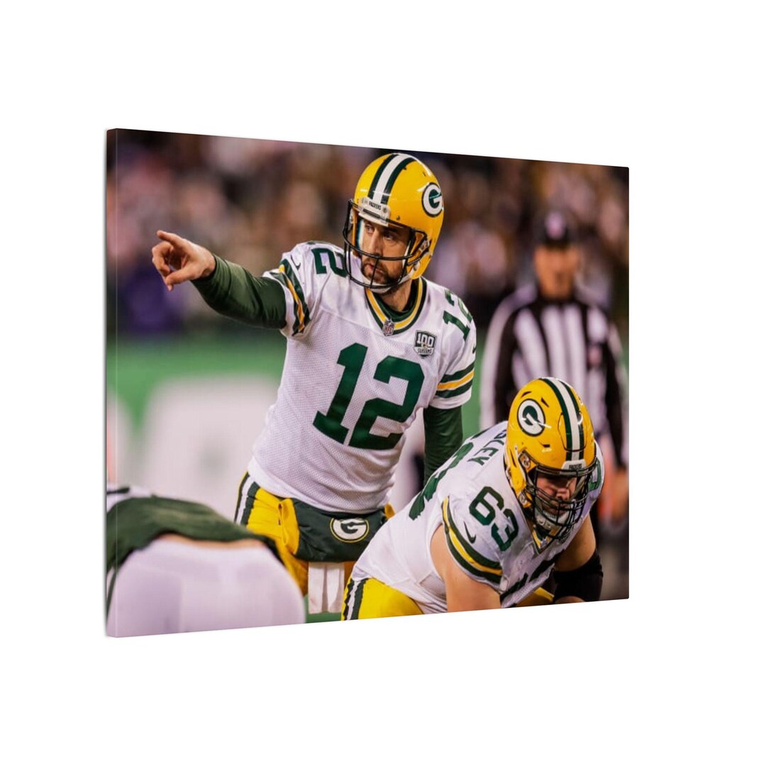 Aaron Rodgers Green Bay Packers Matte Canvas, Stretched, 0.75" (multi ...