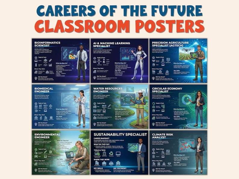 Careers of the Future Posters | STEM & Technology Careers | AI ...