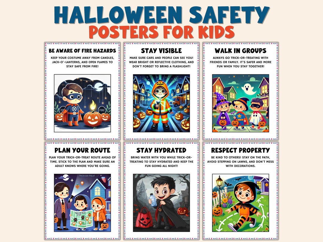 Halloween Safety Posters for Kids | Trick-or-treat Safety Tips ...