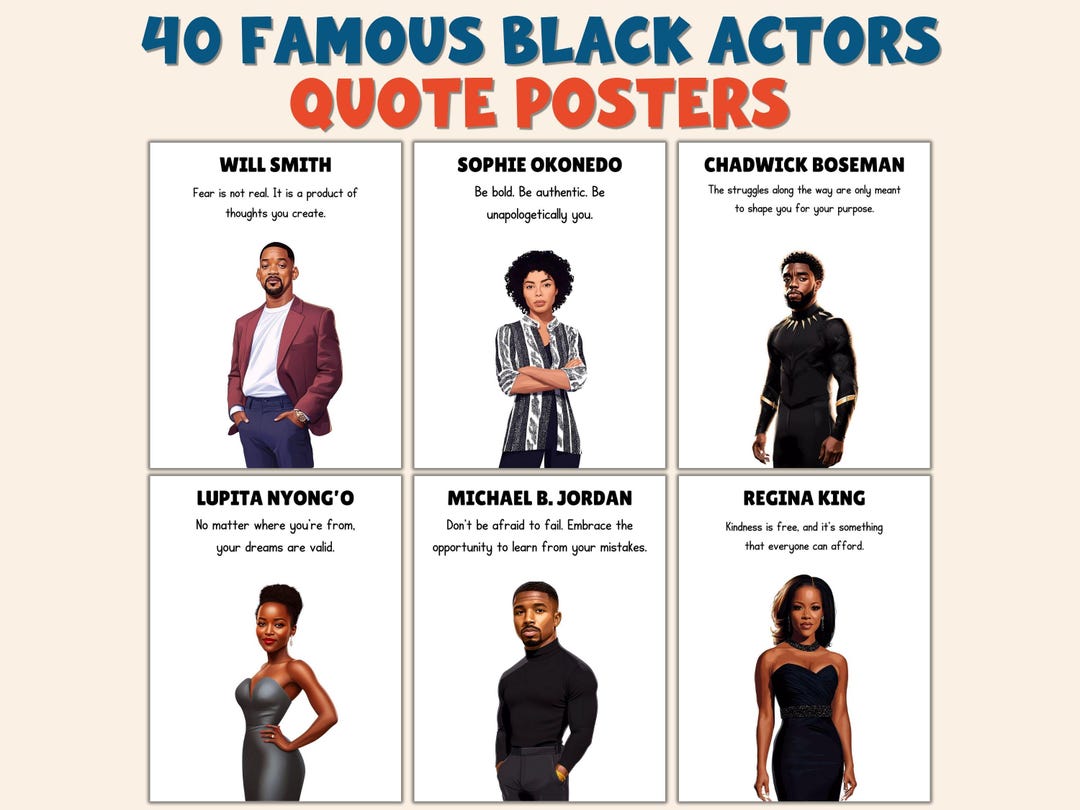 40 Black Actors Quote Posters | Black History Month Inspirational ...