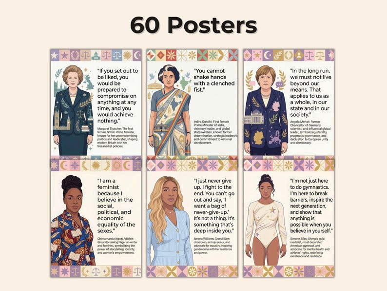 Famous Women Leaders Quote and Biography Posters | Women’s History ...
