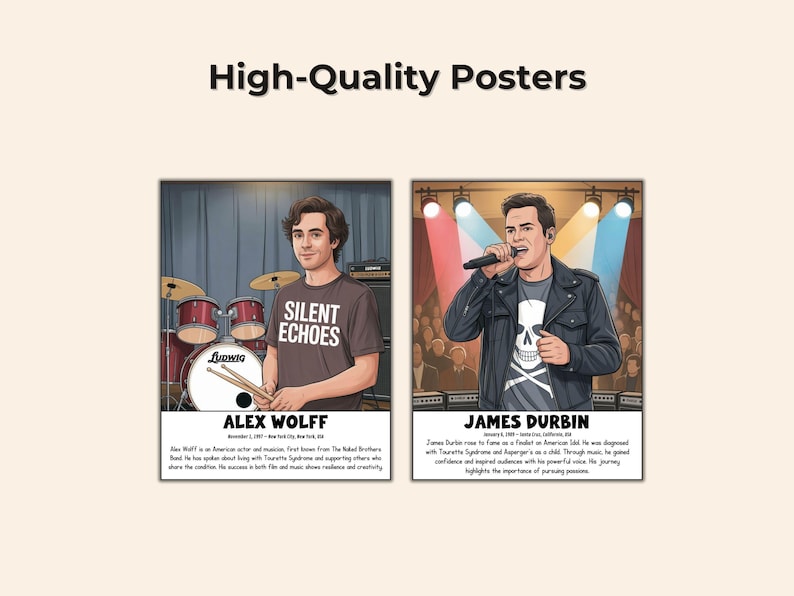 25 Famous People With Tourette Syndrome Biography Posters, SEL ...