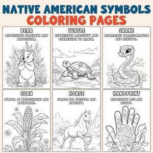 Native American Symbols Coloring Pages | Heritage Month Cultural Art ...