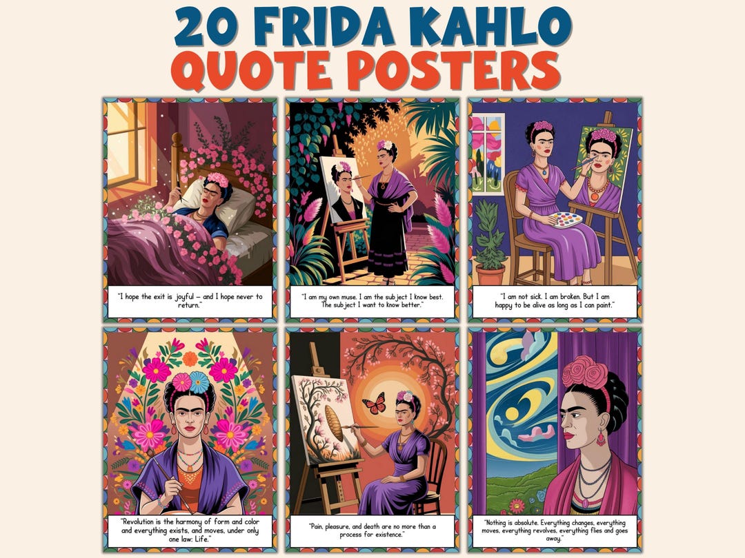 20 Frida Kahlo Quote Posters • Women’s History Classroom Decor ...