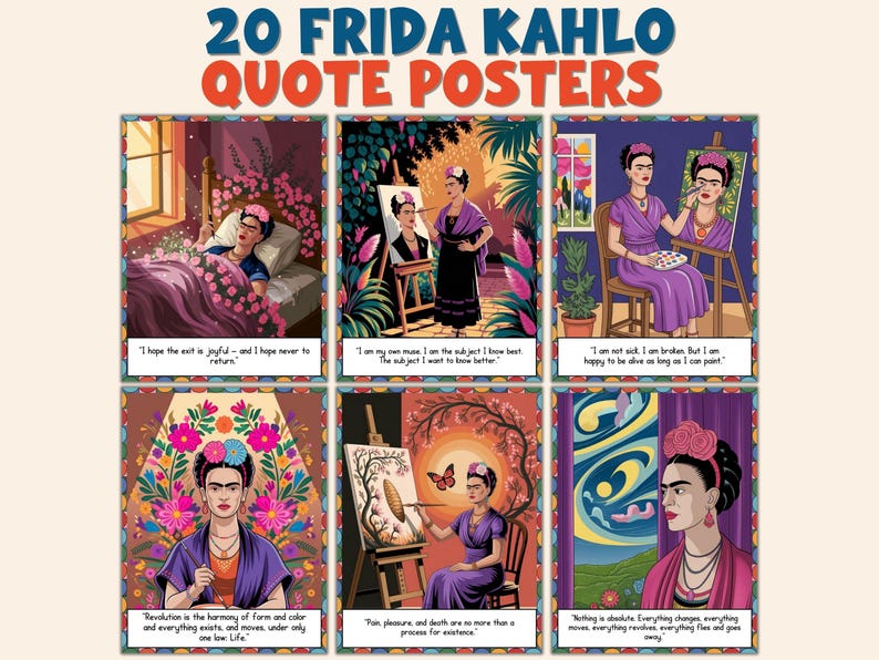 20 Frida Kahlo Quote Posters • Women’s History Classroom Decor ...