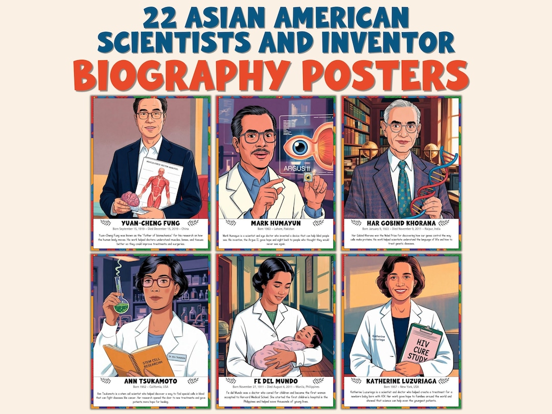 22 Asian American Scientists and Inventors Biography Posters | AAPI ...