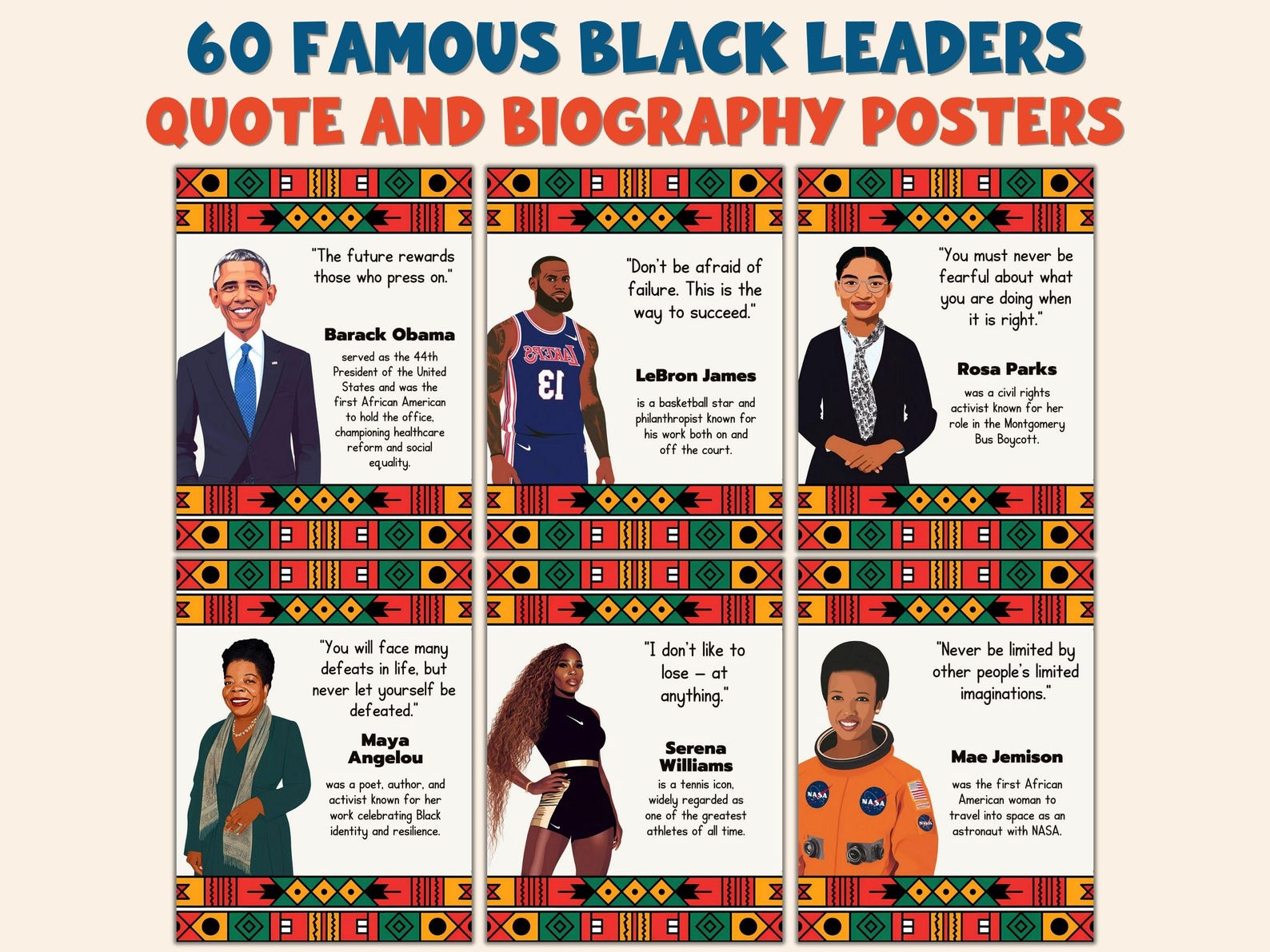 60 Black History Month Quote and Biography Posters, Inspiring Black ...