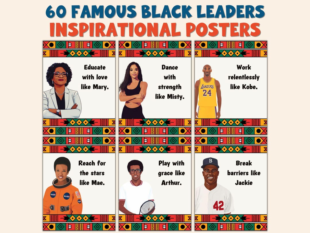 60 Famous Black Leaders Posters | Black History Month Bulletin Board ...