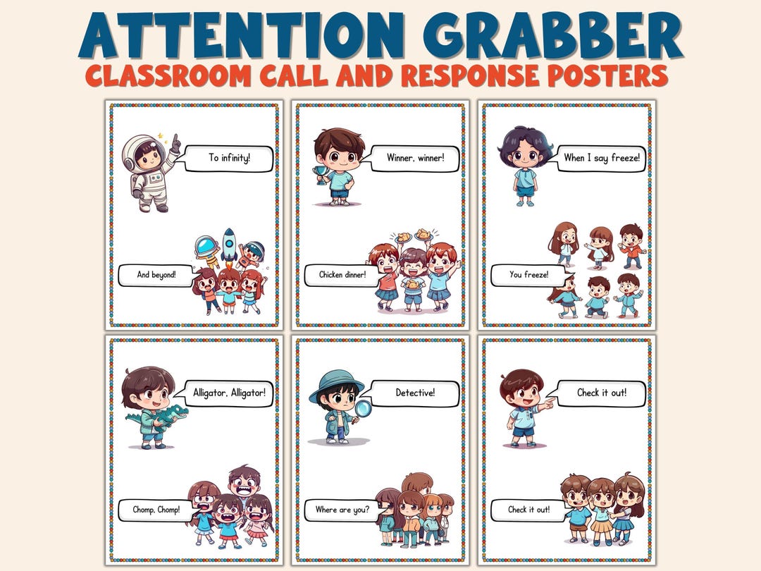 Attention Grabber Posters | Classroom Call and Response | Attention ...