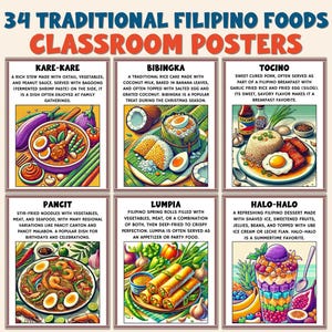 34 Traditional Filipino Foods Posters | Filipino Cuisine Classroom ...
