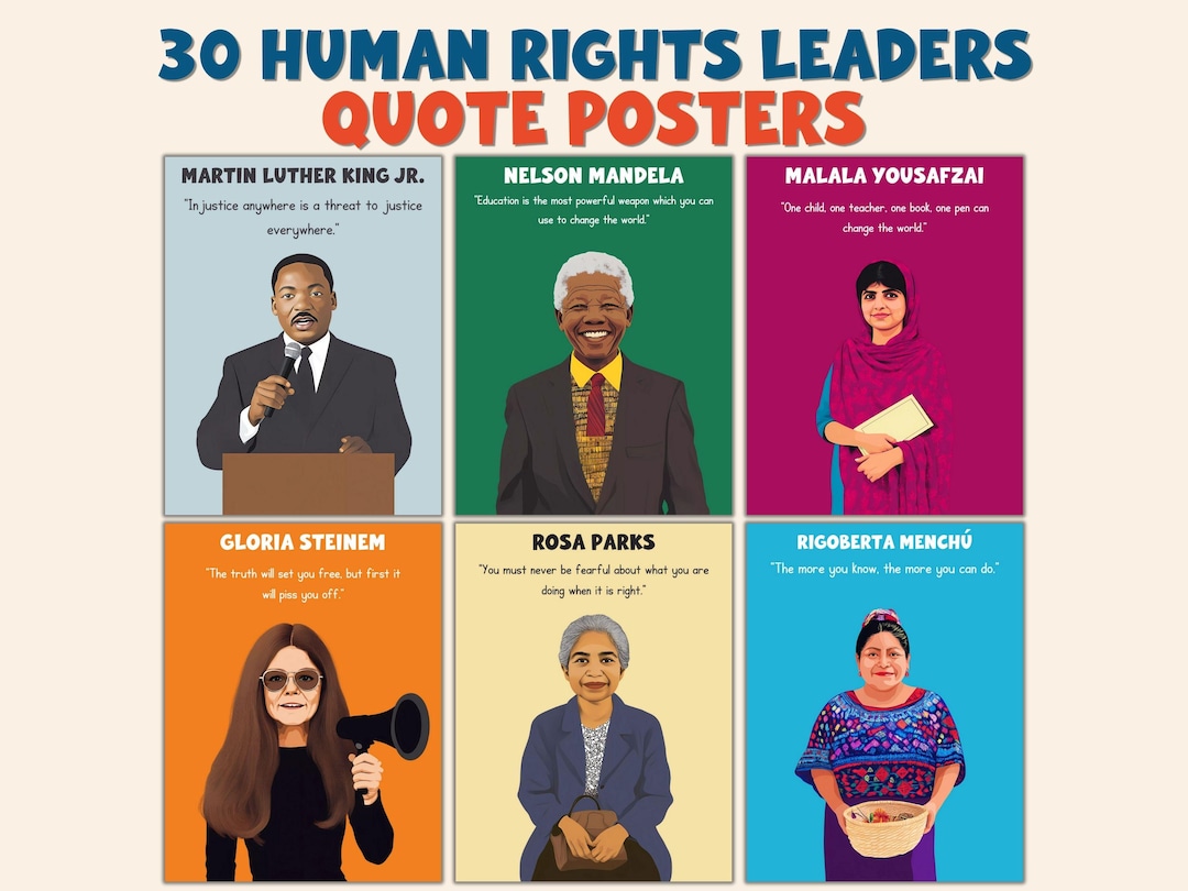 30 Human Rights Leaders Quote Posters | Civil Rights Inspirational Wall ...
