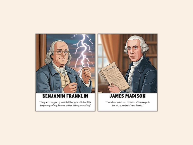Founding Fathers Quote Posters US History Independence Day American ...