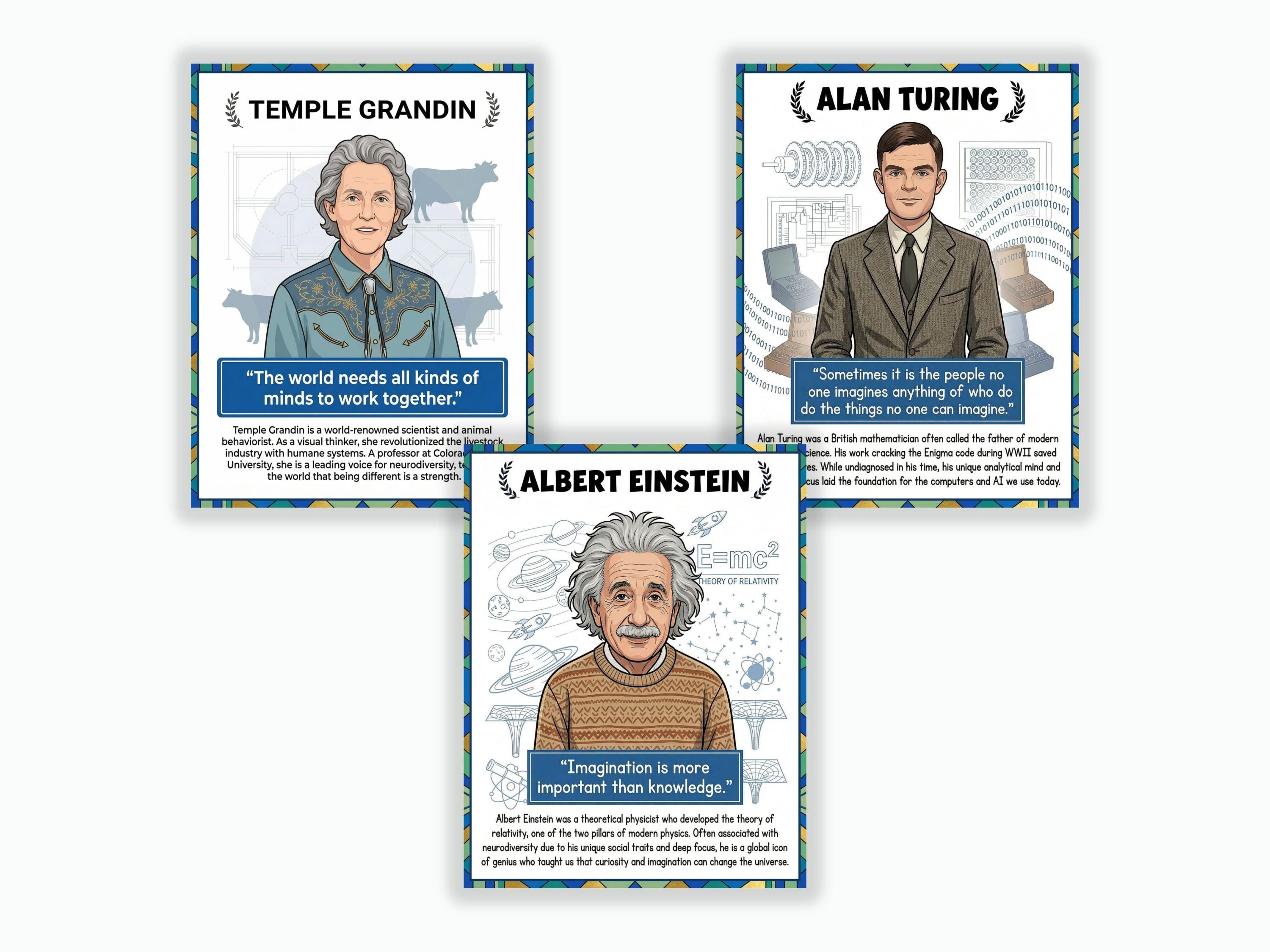 Famous People With Autism Posters, Biography Quote Classroom Decor ...