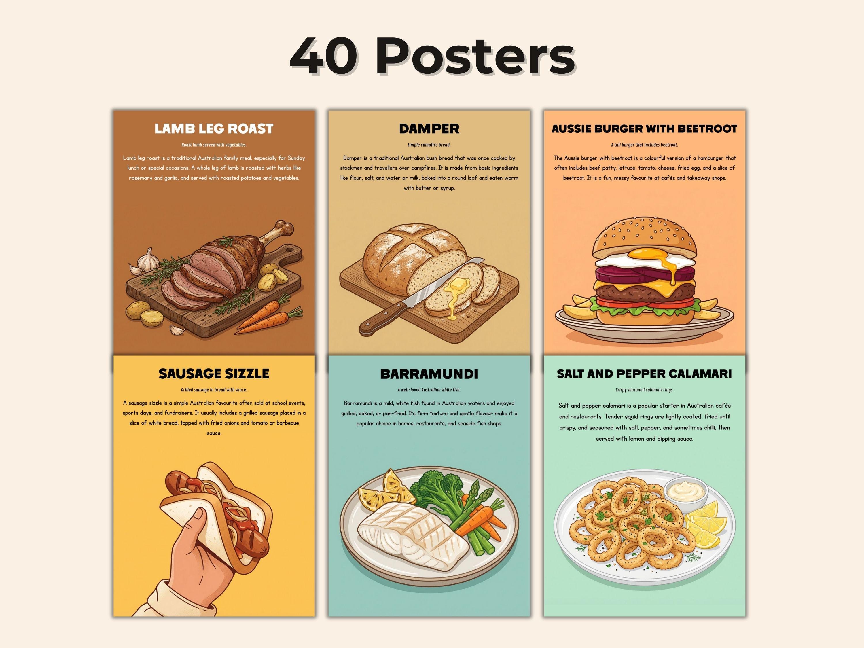 Australian Food Posters Printable | Traditional Cuisine Classroom Decor ...