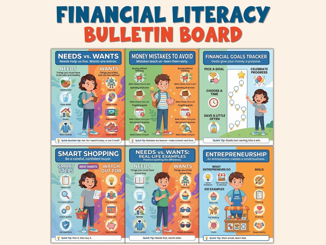 Financial Literacy Posters | Money Skills Classroom Decor| Budgeting ...