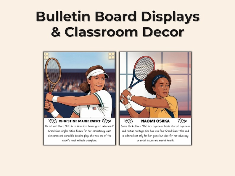 80 Famous Athlete Biography Posters, Printable Sports Legends Classroom ...