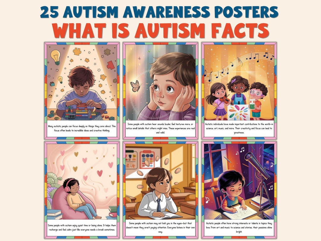 25 Autism Awareness Month Posters | What is Autism Facts for Kids | SEL ...