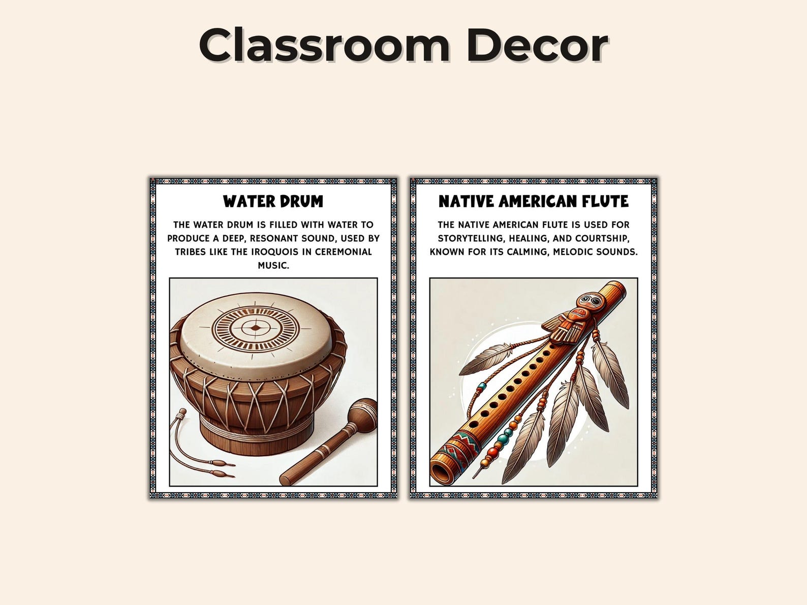25 Native American Musical Instruments Posters | Indigenous Heritage ...