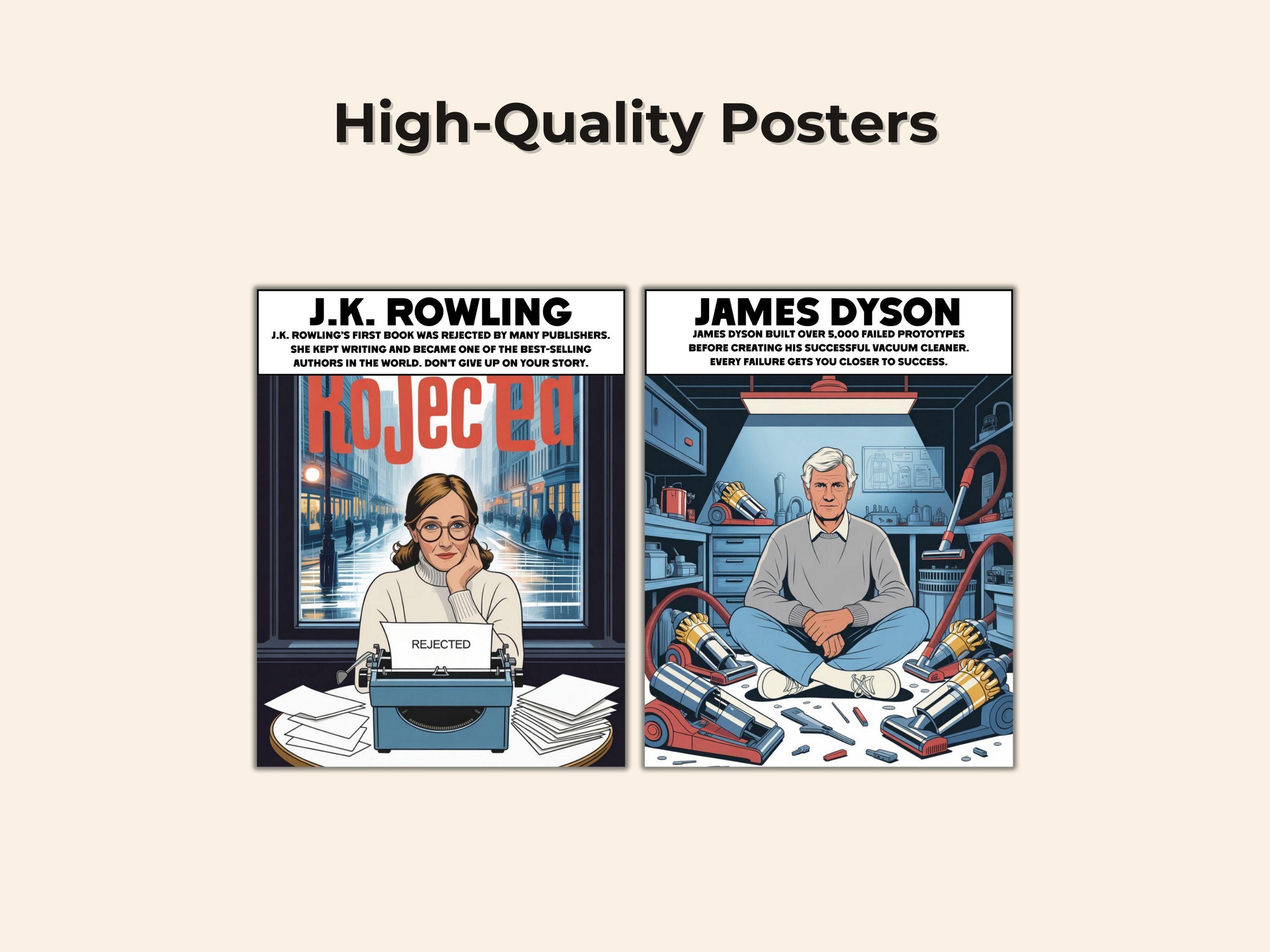 Famous Failures Growth Mindset Posters, Inspirational Classroom Decor ...