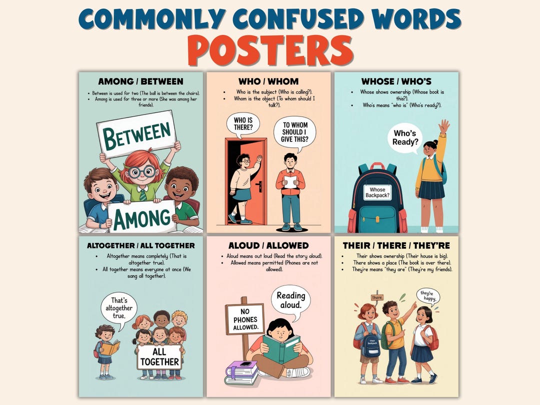30 Commonly Confused Words Posters, Homophones, ELA Classroom Decor ...