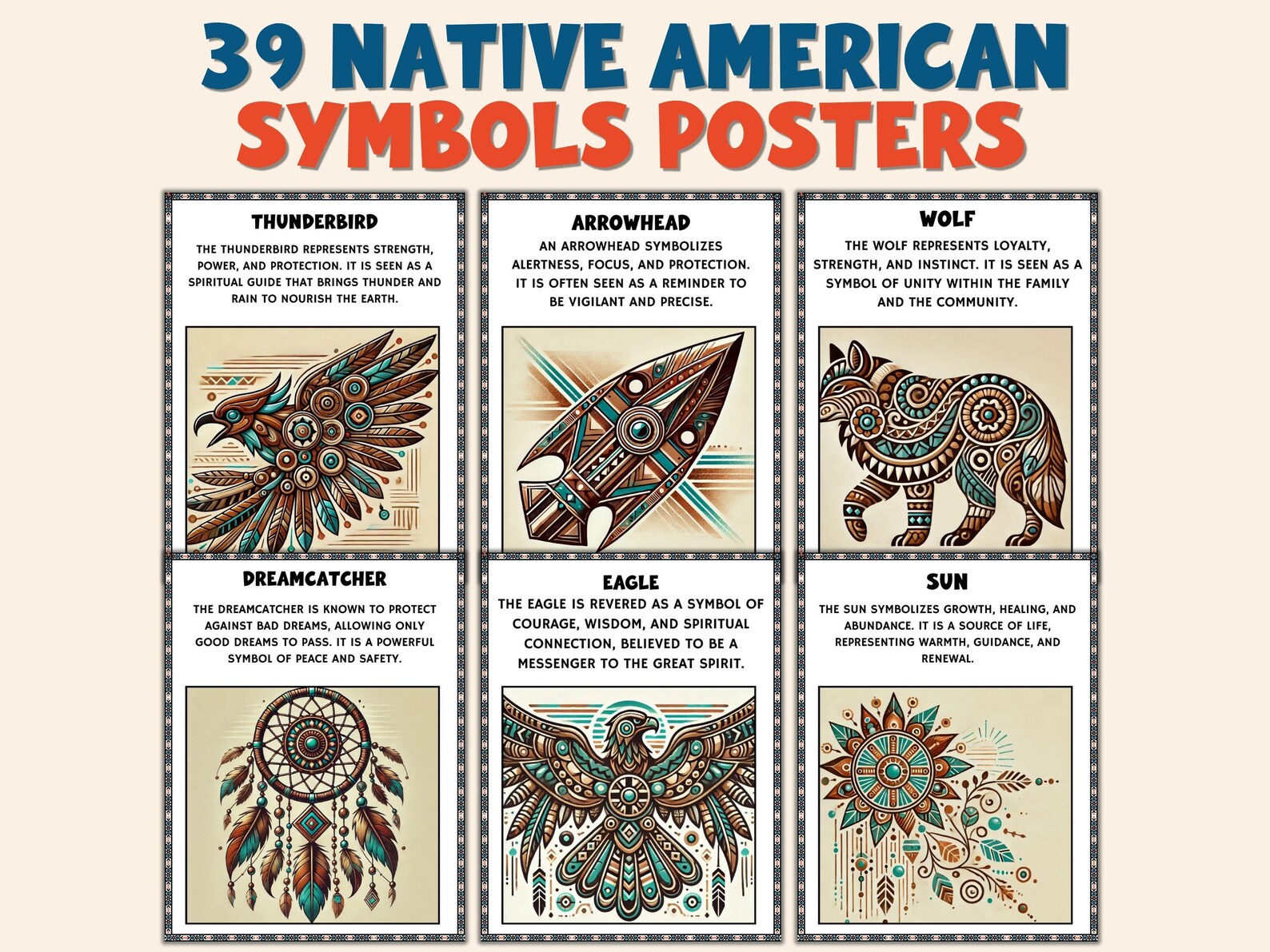 39 Native American Symbols Posters | Cultural Icon Classroom Decor ...