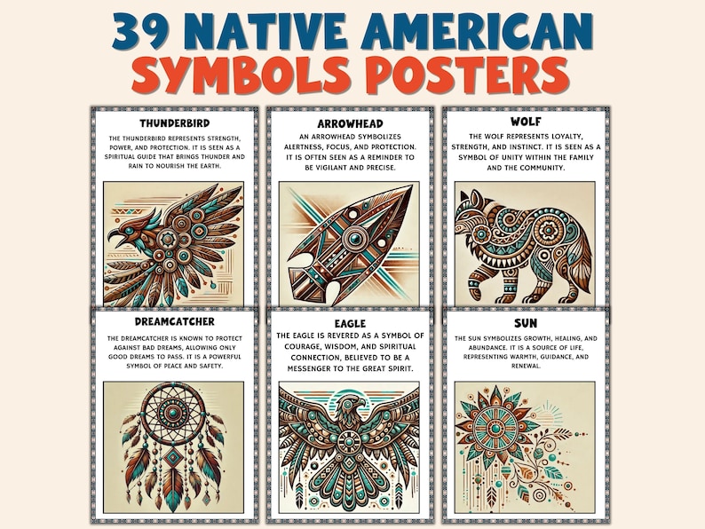 39 Native American Symbols Posters | Cultural Icon Classroom Decor ...