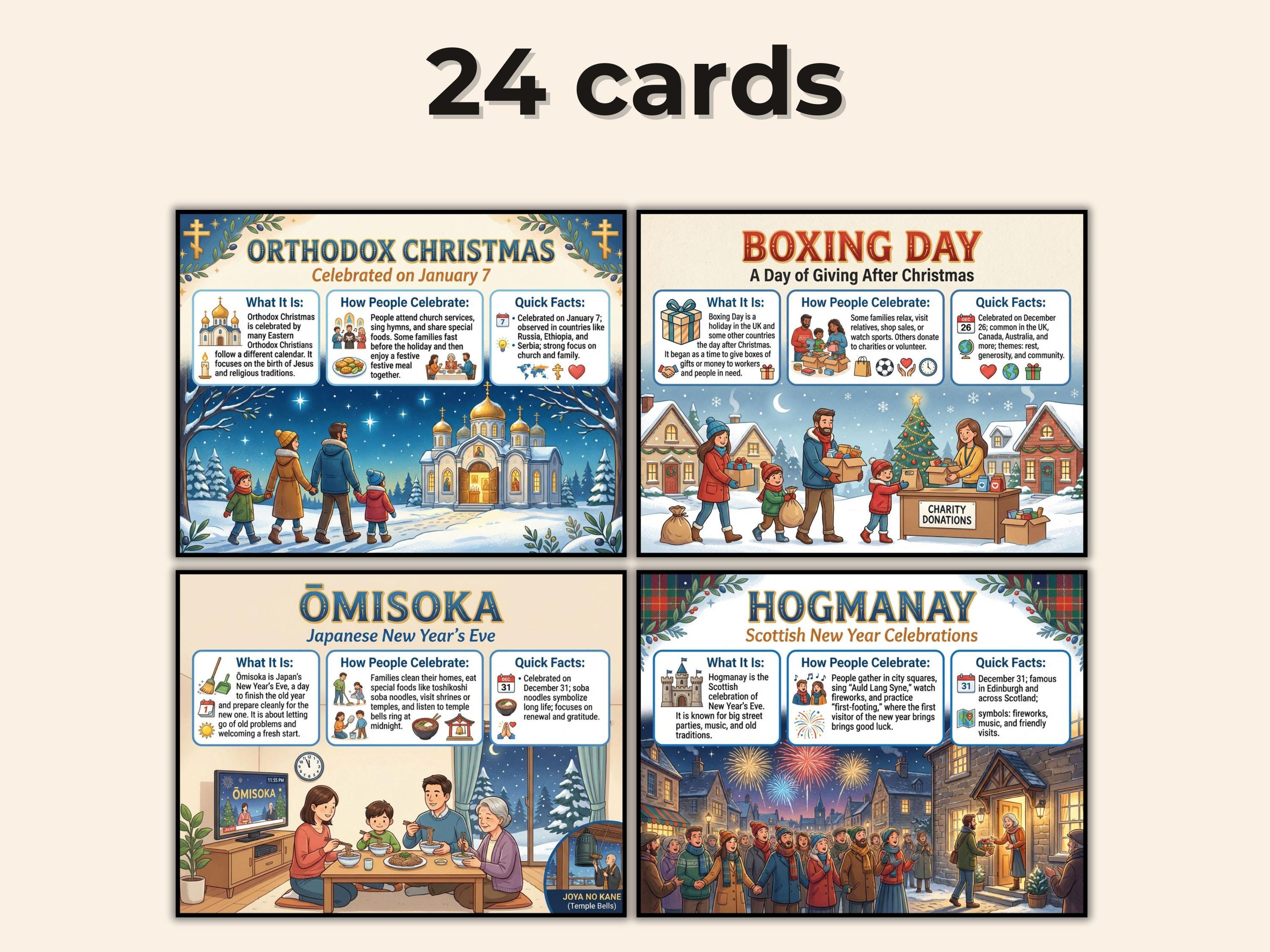 Winter Holidays Around World Posters Classroom Decor Bulletin Board ...