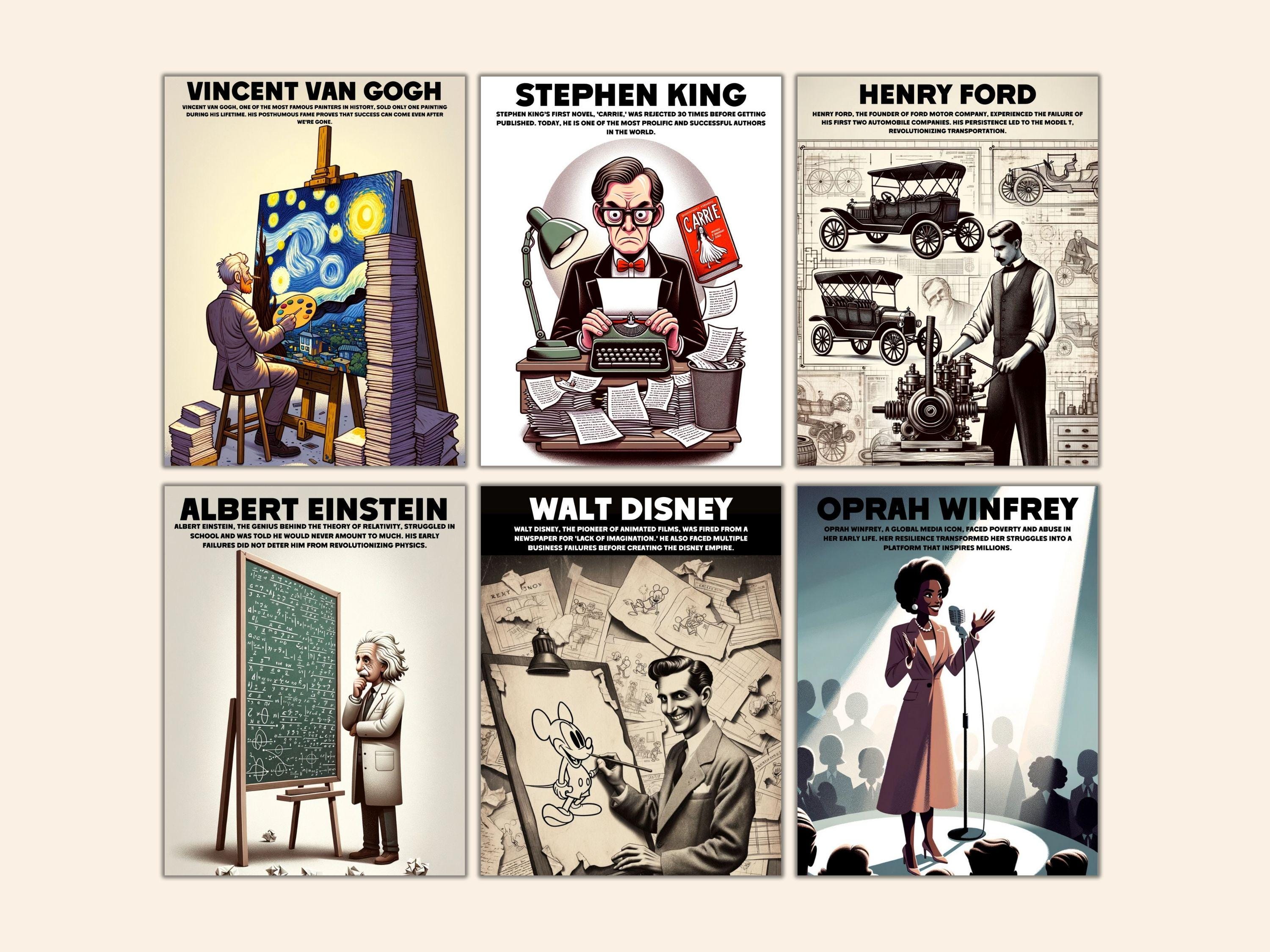 Famous Failures Growth Mindset Posters | 15 Inspirational Quotes for ...