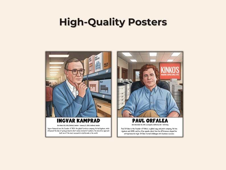 25 Famous People With Dyslexia Biography Posters | SEL Classroom Decor ...