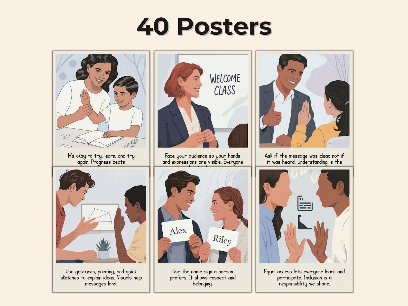 40 Deaf Awareness Posters – ASL Classroom Decor, Inclusion Bulletin ...
