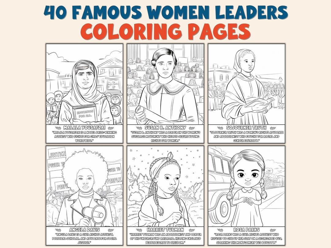 40 Women’s History Month Coloring Pages | Famous Women Leaders ...