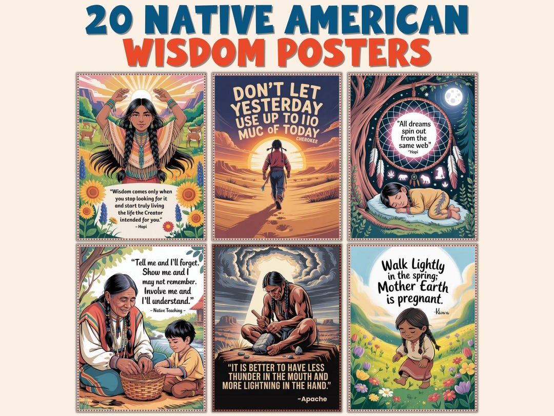 20 Native American Wisdom Posters • Indigenous Proverbs Classroom Decor ...