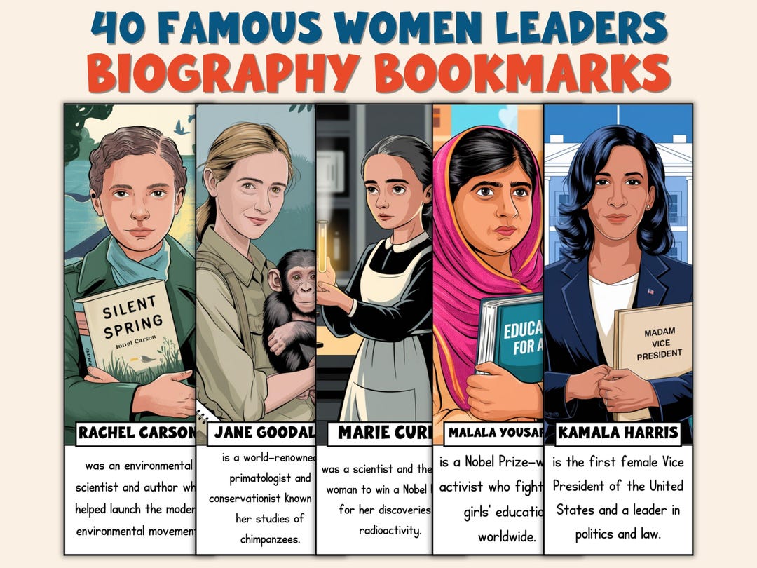 40 Women’s History Month Bookmarks | Famous Women Leaders Printable ...